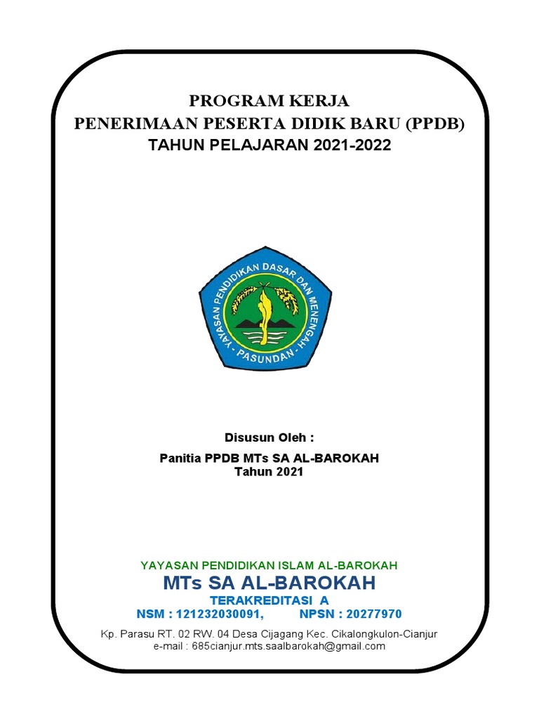Program Kerja PSB | PDF