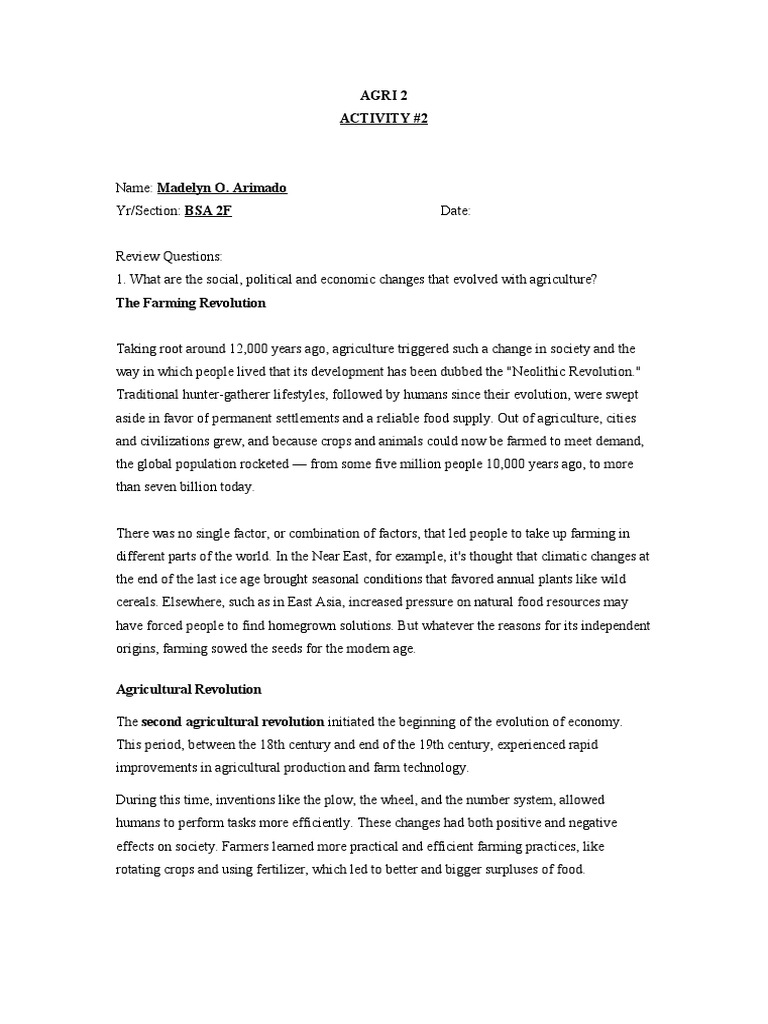 AGRI 2 - Activity 2 | PDF | Agriculture | Genetically Modified Organism