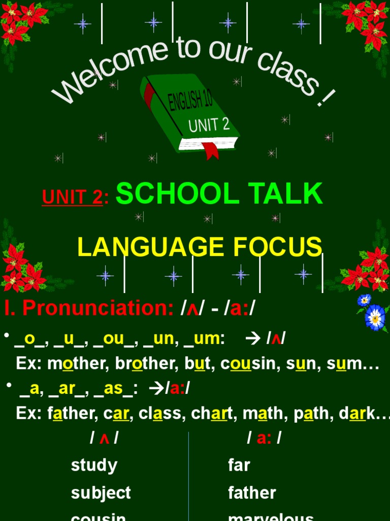 Unit 2: School Talk Language Focus | PDF | Verb | Linguistic Morphology