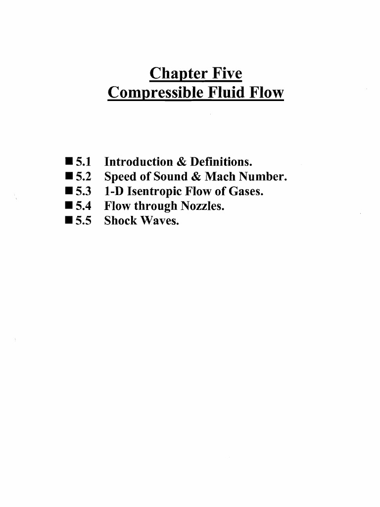 Analysis Of Compressible Fluid Flow Through Nozzles And Shock Waves