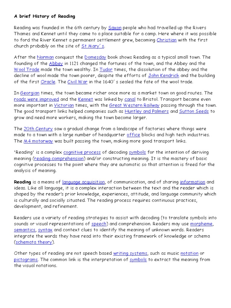 A Brief History of Reading | PDF | Dyslexia | Learning To Read