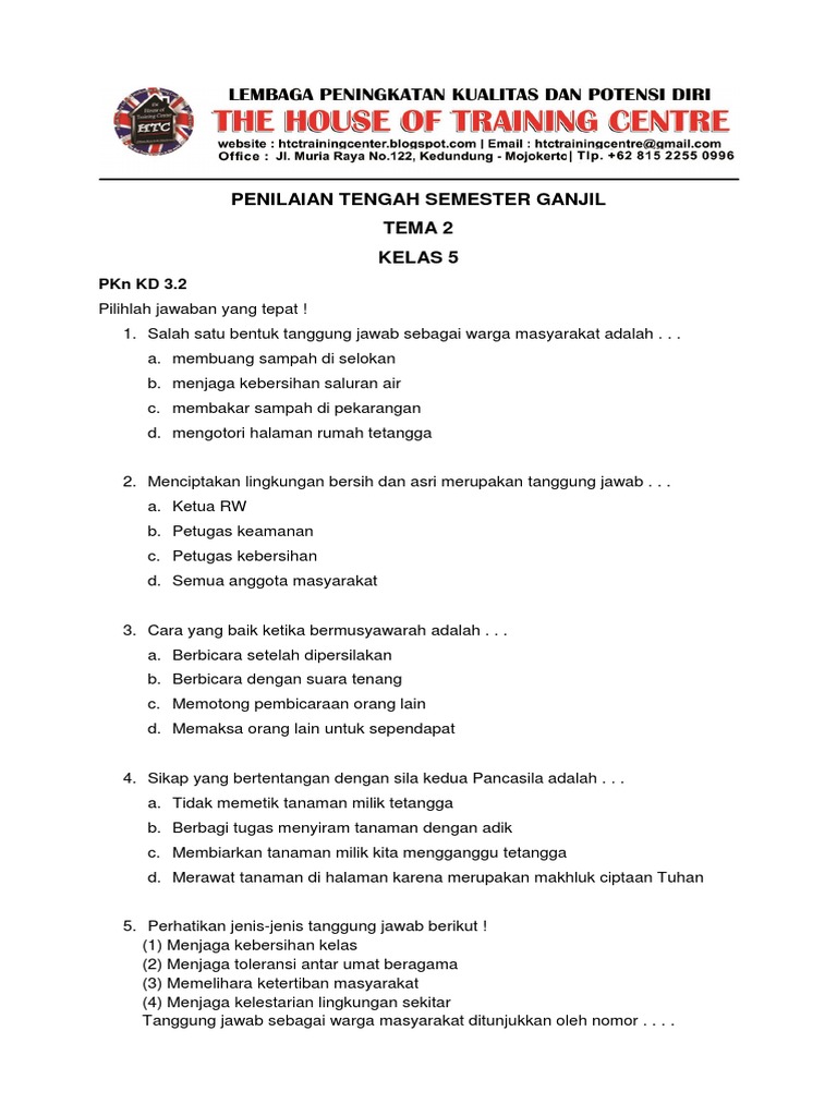 HTC - Kelas 5 - Tema 2 | PDF