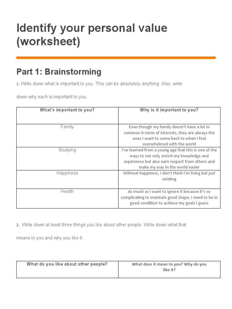 Personal Values Discovery Guide | PDF | Pleasure | Forgiveness