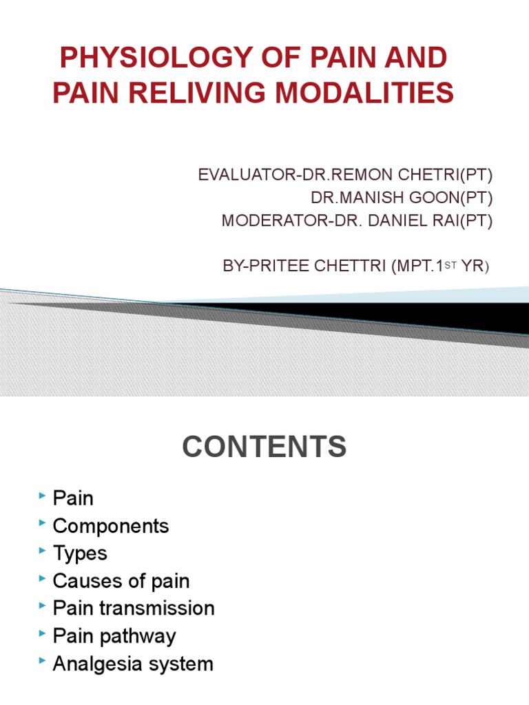 Physiology of Pain and Pain Reliving Modalities | PDF | Brainstem | Pain