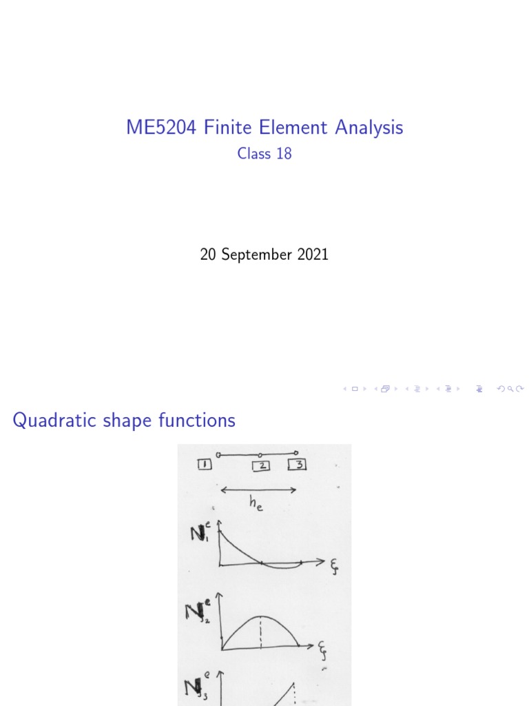 Quadratic Shape Functions in FEA | PDF | Function (Mathematics ...