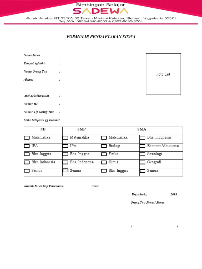 Formulir, Biaya, Rekap Tentor Dan Siswa | PDF
