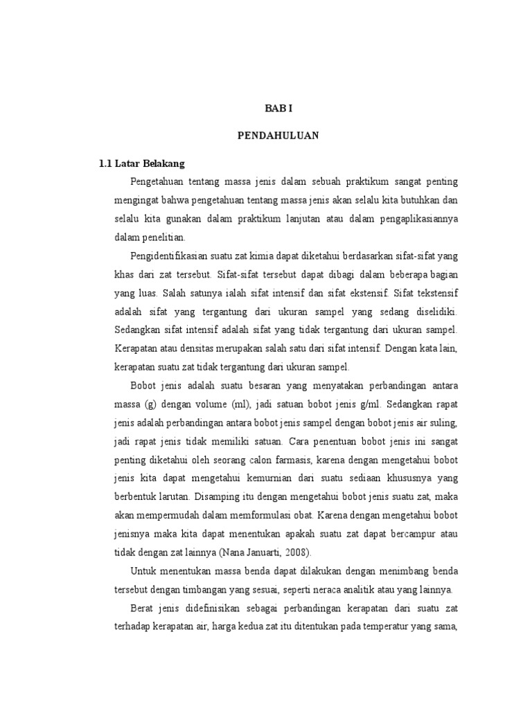 Farfis 2 Penentuan Kerapatan Dan Bobot Jenis | PDF