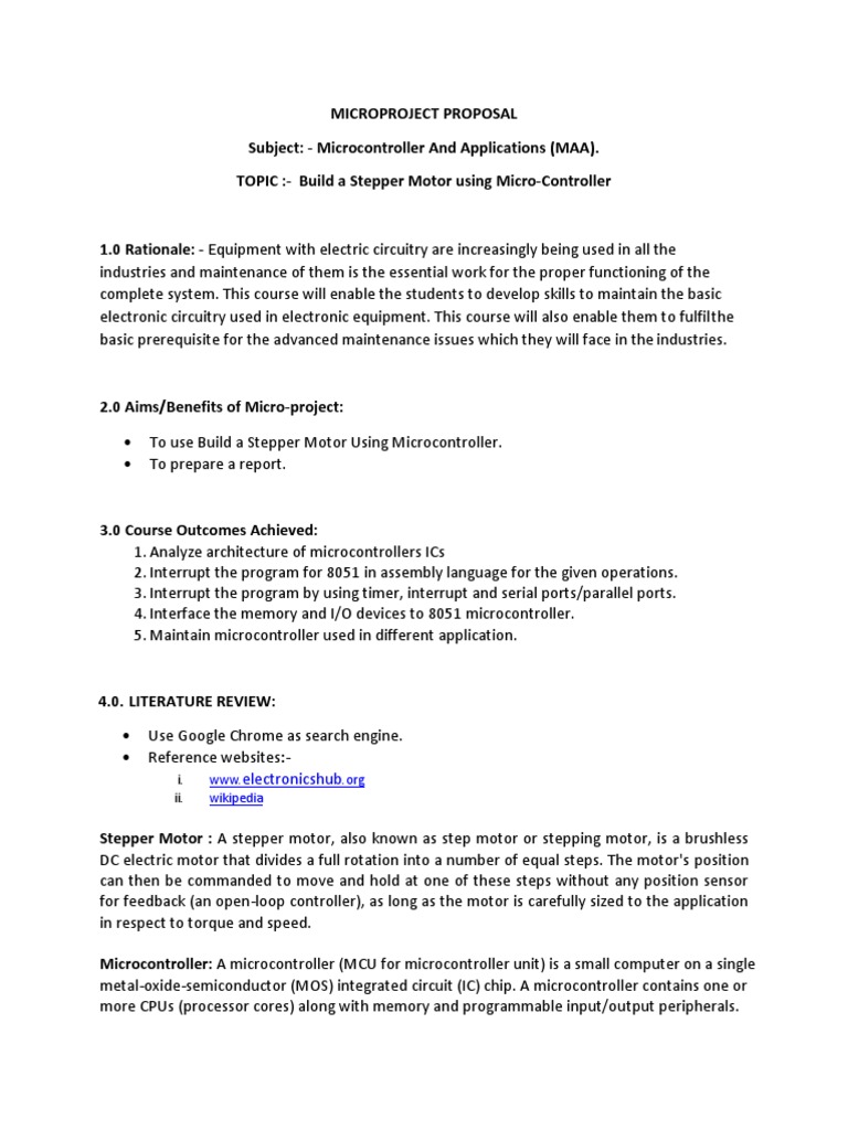 Maa Proposal | PDF | Microcontroller | Electric Motor