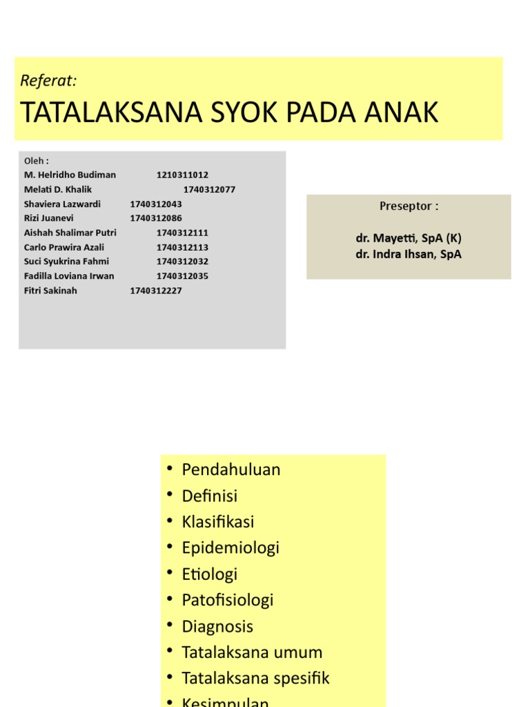 Refrat Syok Pada Anak | PDF