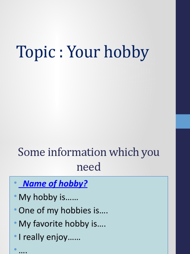 Topic Hobby | PDF | Language Arts & Discipline | Lifestyle