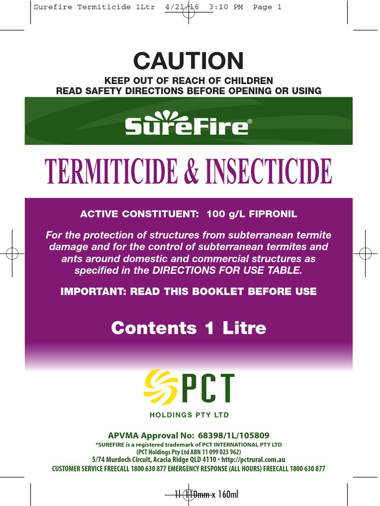 Termiticide & Insecticide: Caution | PDF | Plumbing | Insecticide