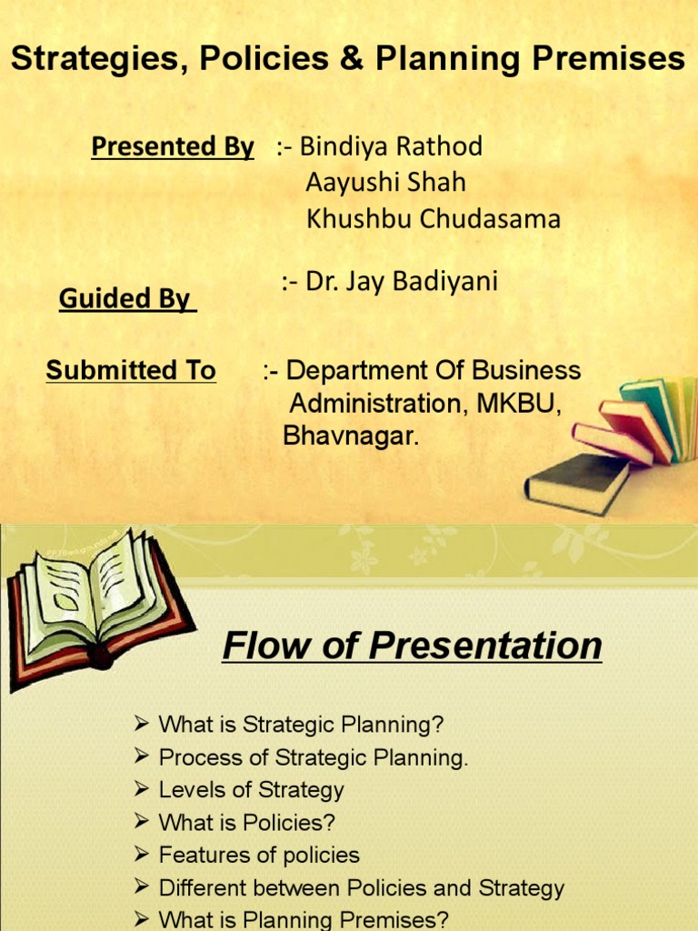 Strategies, Policies & Planning Premises | PDF | Strategic Planning ...