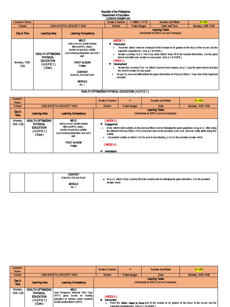 Hope 1 Q1 | PDF | Learning | Applied Psychology