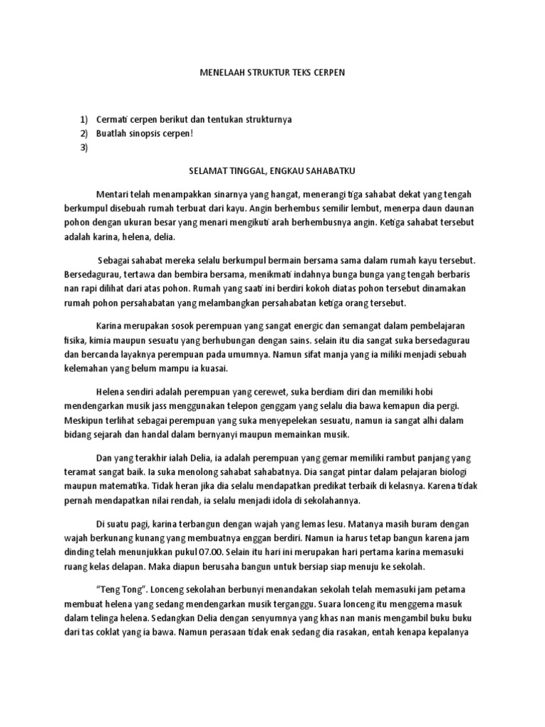 Menelaah Struktur Teks Cerpen | PDF