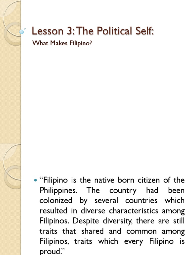 Lesson3-Self As Filipino | PDF | Philippines