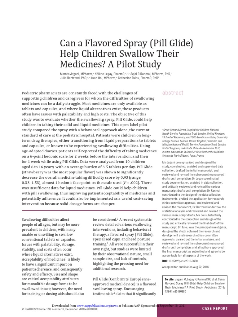 Can A Flavored Spray (Pill Glide) Help Children Swallow Their Medicines ...