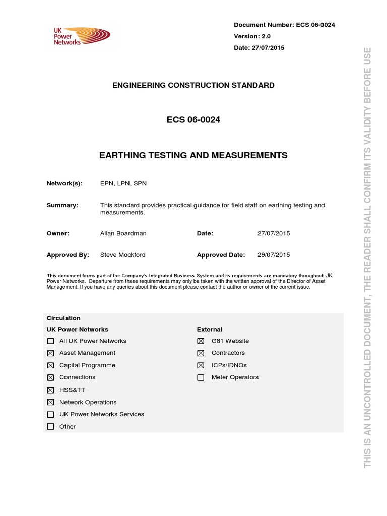 Ecs Earthing Testing and Measurements | PDF | Electrical Substation ...