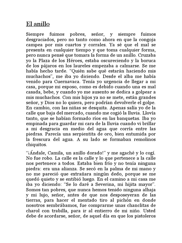 El Anillo Cuento | PDF