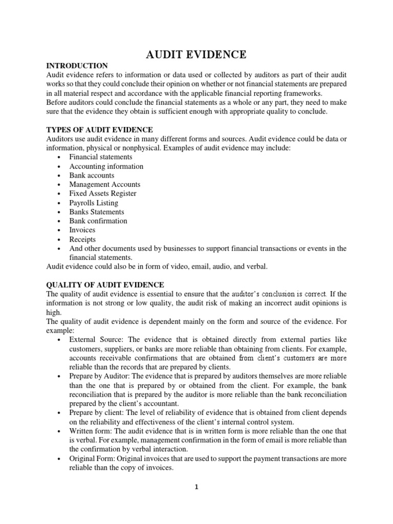 A Comprehensive Guide to Audit Evidence: Types, Quality, Sufficiency ...