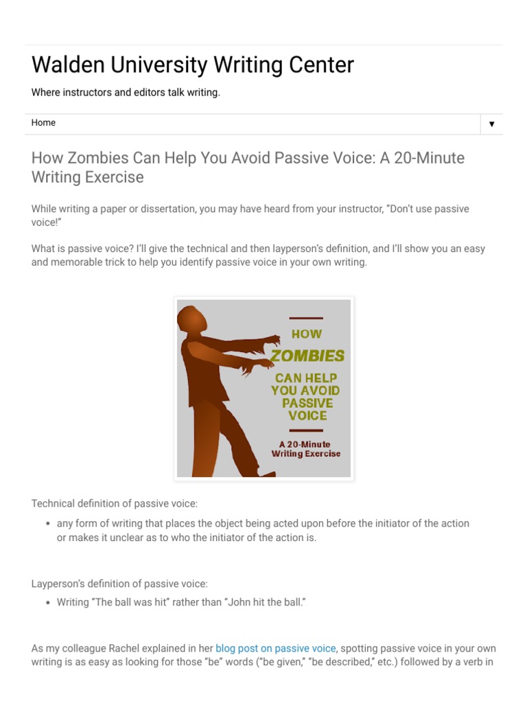 Avoid Passive Voice with Zombies | PDF | Verb | Cognition