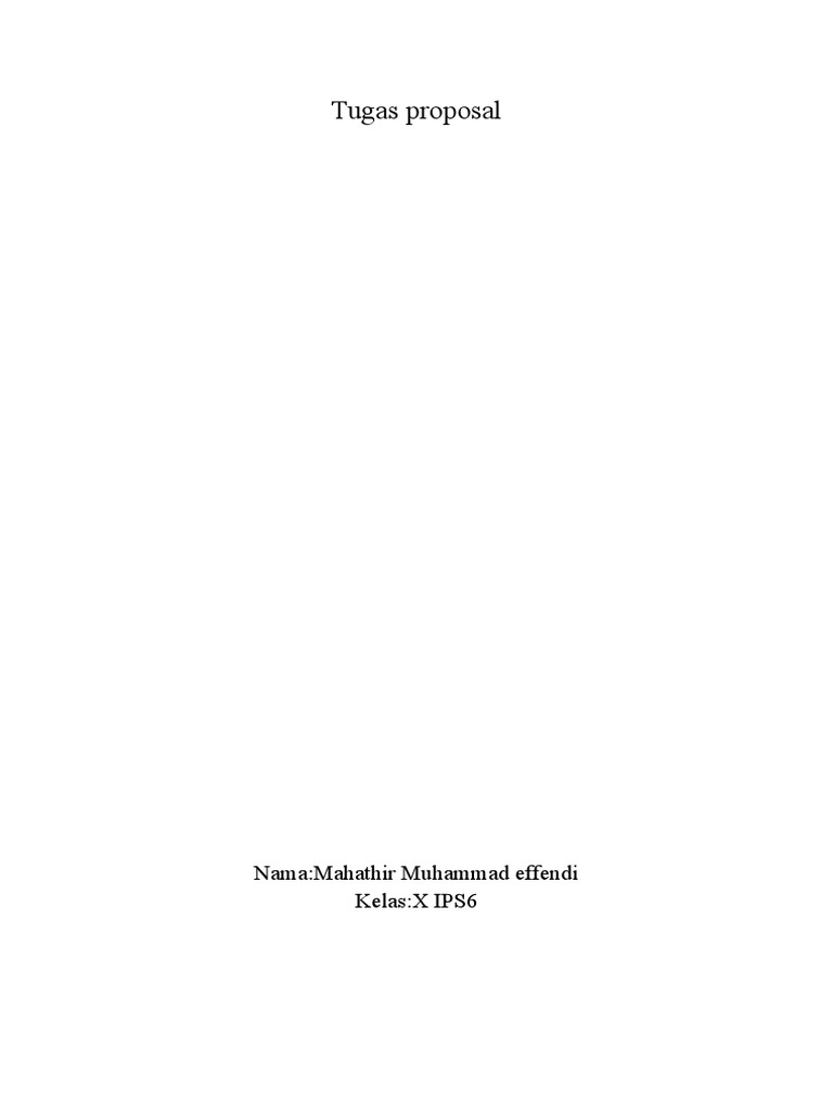 Proposal Mahathir Muhammad Effendi | PDF