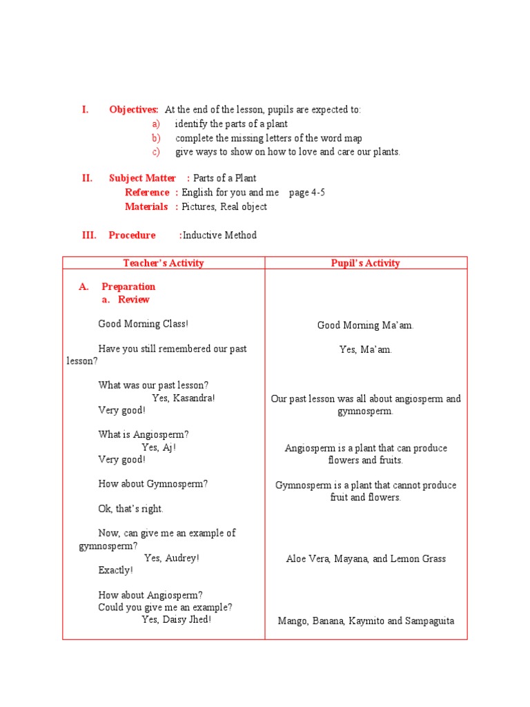 Inductive Lesson Plan | Download Free PDF | Plants | Seed