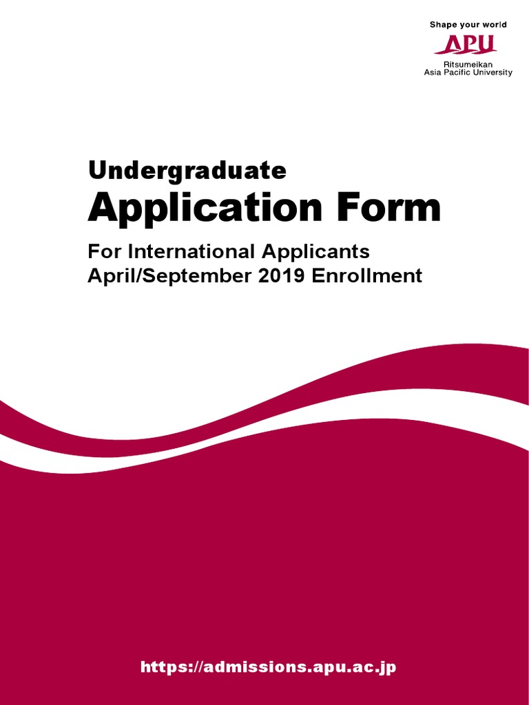 APU-UG - Application Form 2019 | PDF | Travel Visa | Test (Assessment)