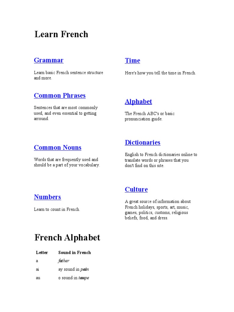 Learn French | PDF | English Language | France