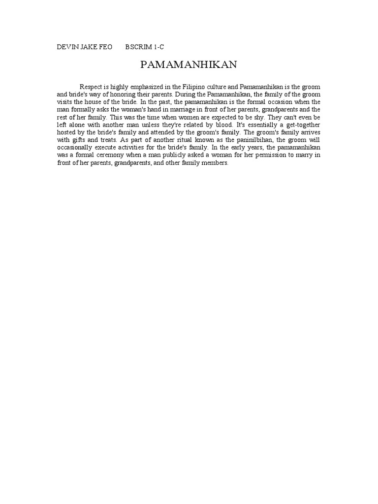 Understanding Pamamanhikan Tradition | PDF | Art | Wellness