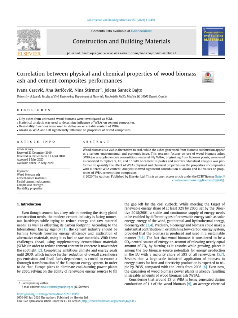 Construction and Building Materials: Ivana Carevic, Ana Baric Evic ...