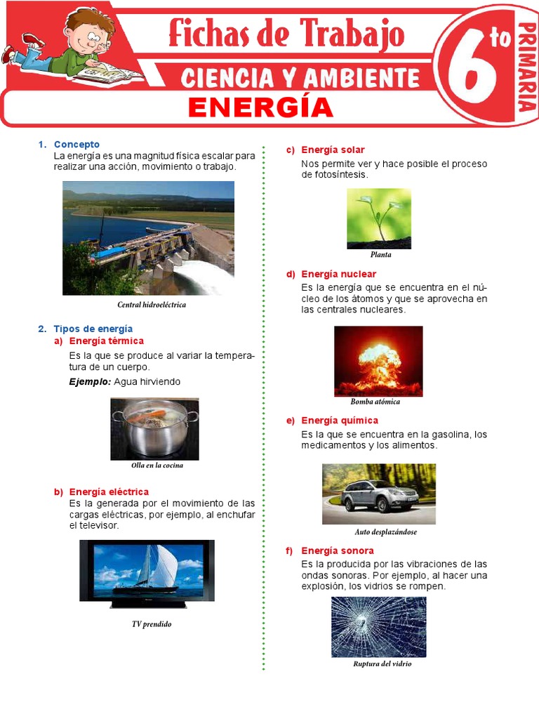 Energía para Sexto Grado de Primaria | PDF | Energía geotérmica ...