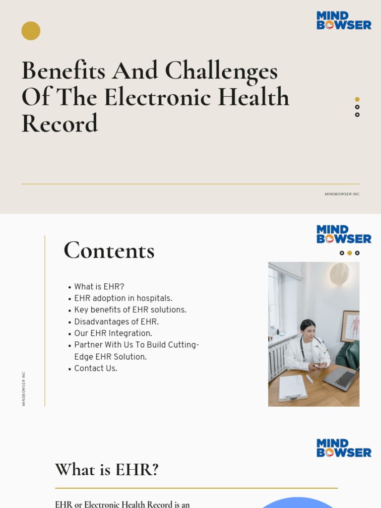 EHR Benefits and Challenges Overview | PDF | Electronic Health Record ...
