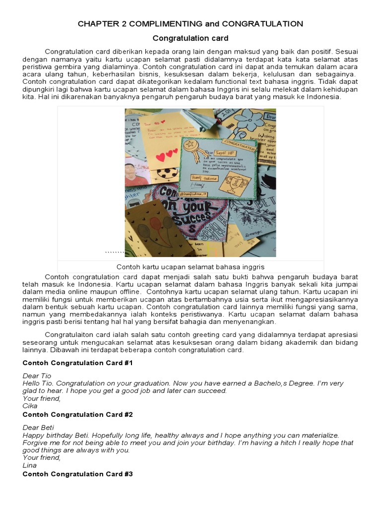 CHAPTER 2 (Part II) COMPLIMENTING and CONGRATULATION | PDF