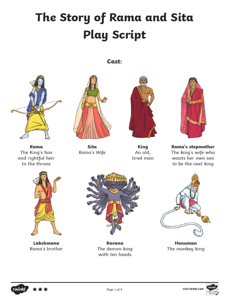 The Story of Rama and Sita Play Script: Cast | PDF | Sita | Rama