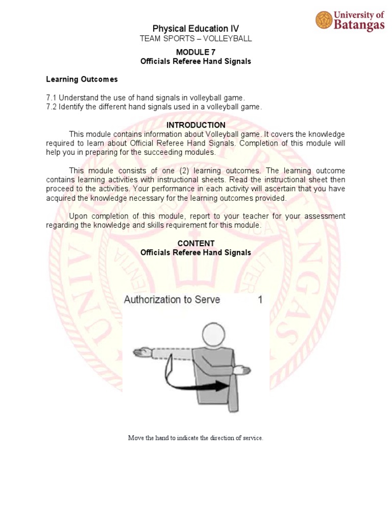 PE4 Module 7 | PDF | Hand | Volleyball