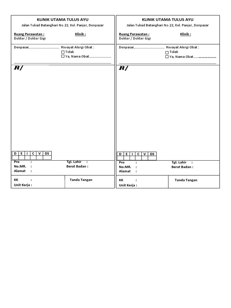 Form Resep Dokter | PDF
