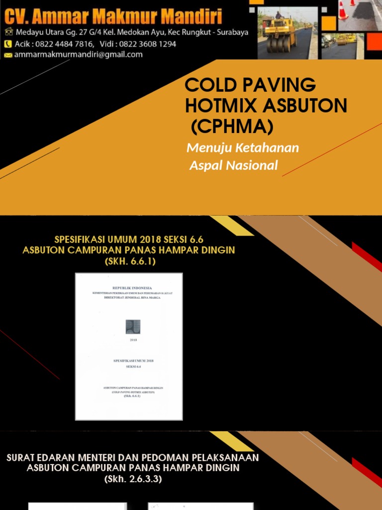 (CV - Amm) Cold Paving Hotmix Asbuton (Cphma) - 3 | PDF