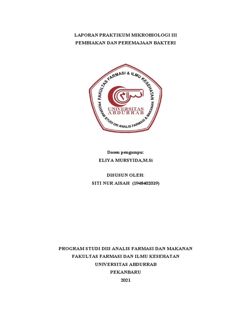 Laporan Mikrobiologi (Siti Nur Aisah D3 Anafarma) | PDF