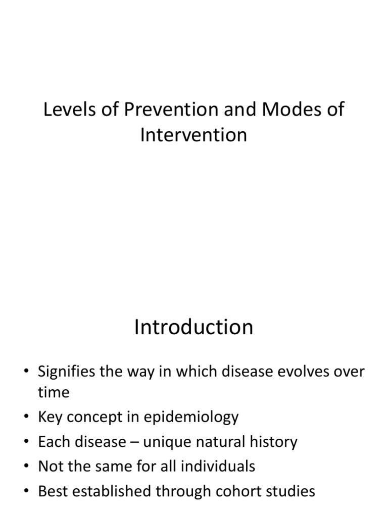 Levels of Prevention and Modes of Intervention | PDF | Preventive ...
