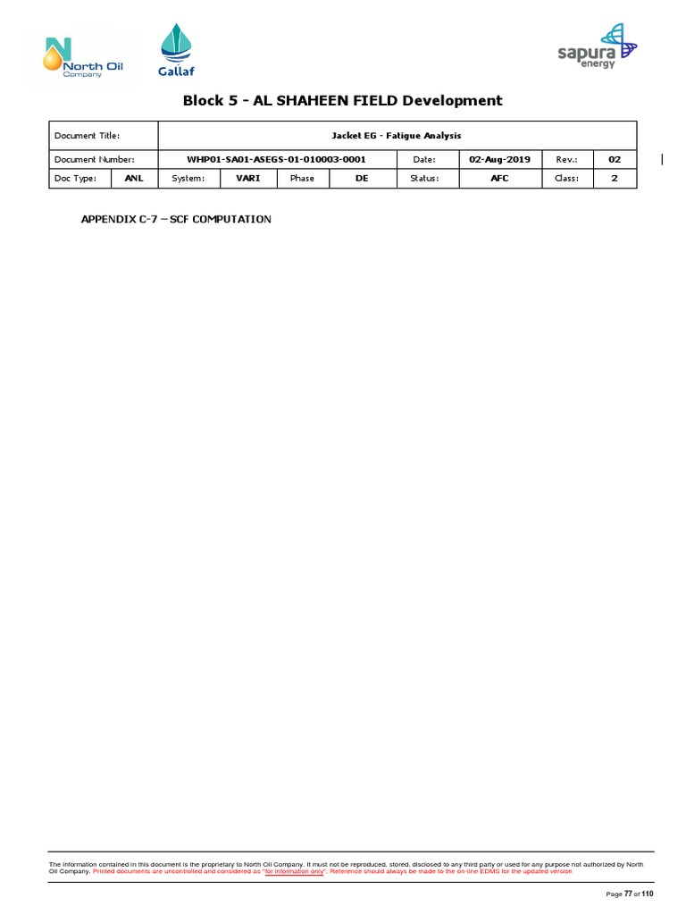 SCF Analysis for Jacket Shims | PDF | Mechanical Engineering | Applied ...