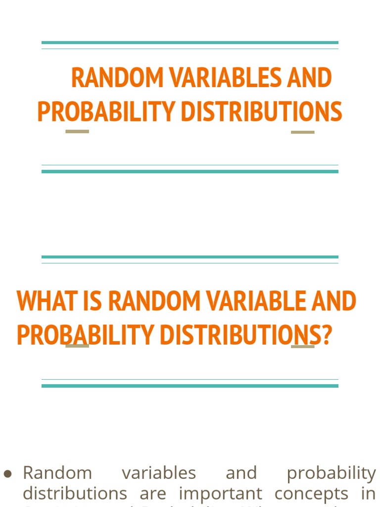 Statistics and Probability | PDF | Probability Distribution | Random Variable