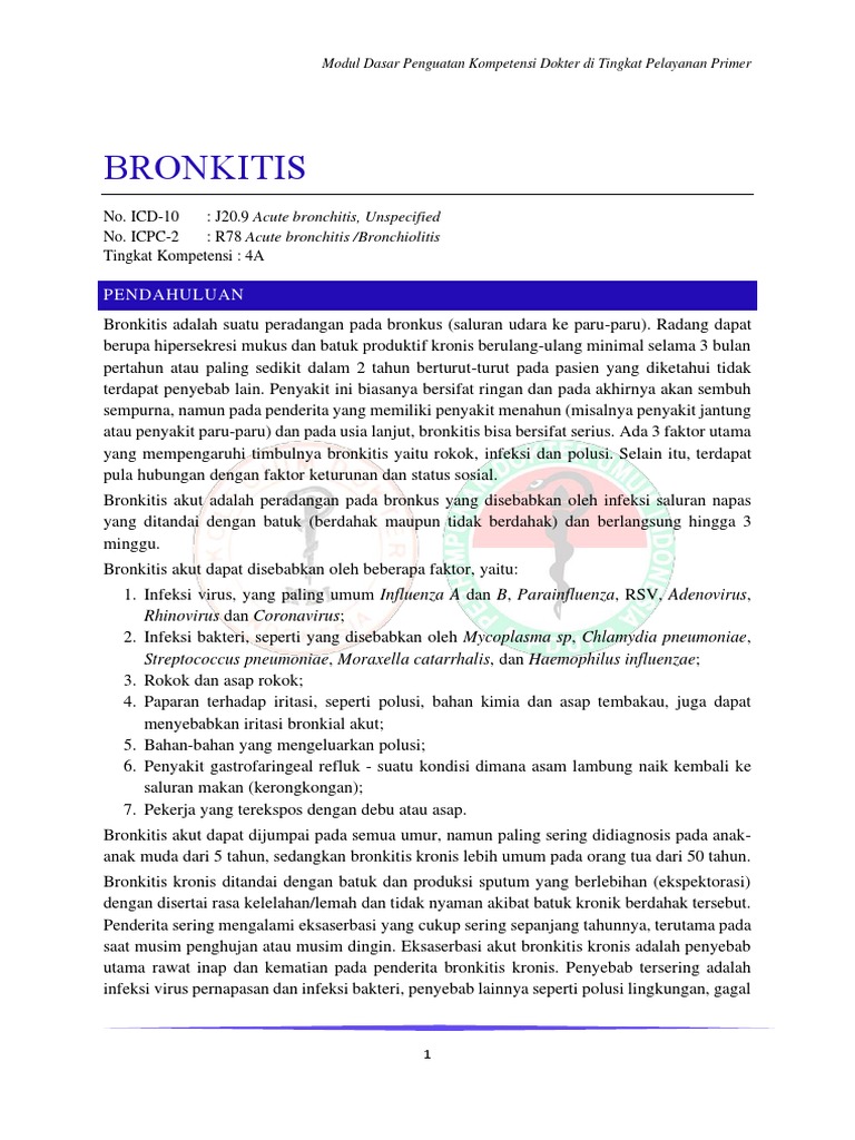 Modul Bronkitis | PDF | Kesehatan Holistik