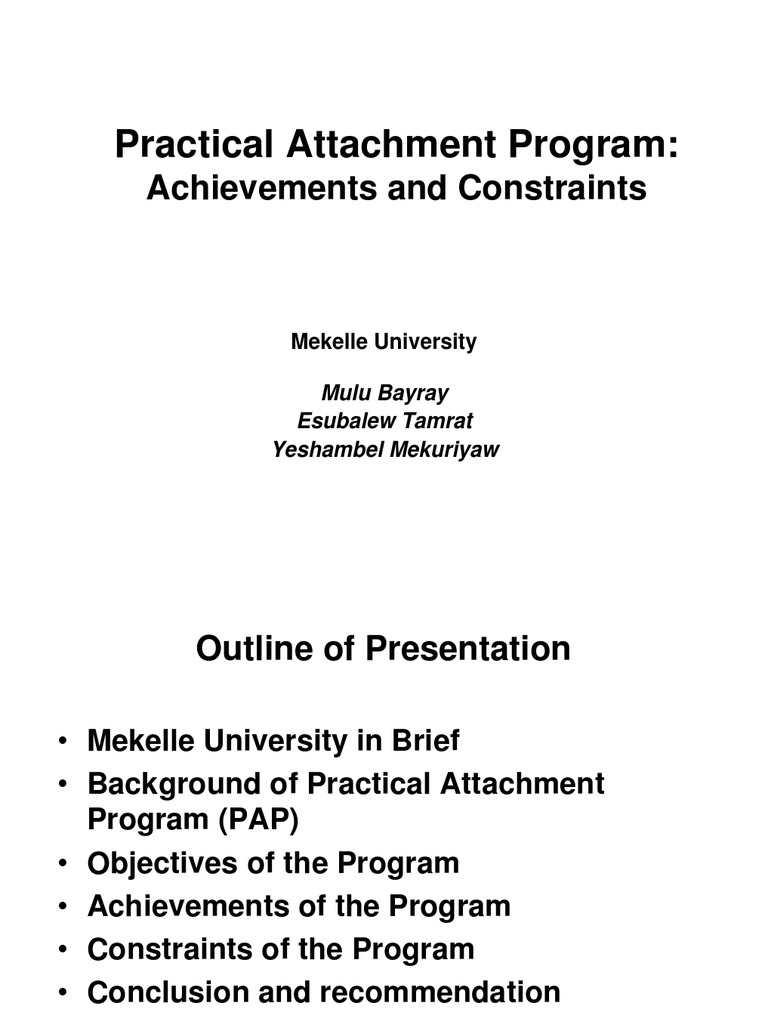 Practical Attachment Program:: Achievements and Constraints | PDF ...