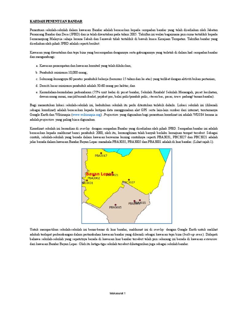 Lokasi Sekolah Bandar Dan Luar Bandar Pdf