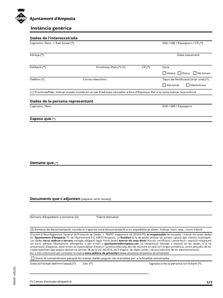 INS001 Instancia Generica Anul - Lar | PDF