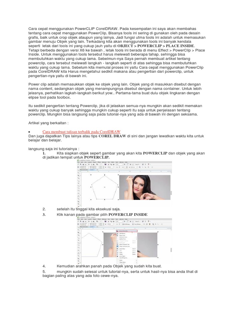 Cara Cepat Menggunakan Powerclip Coreldraw Pdf