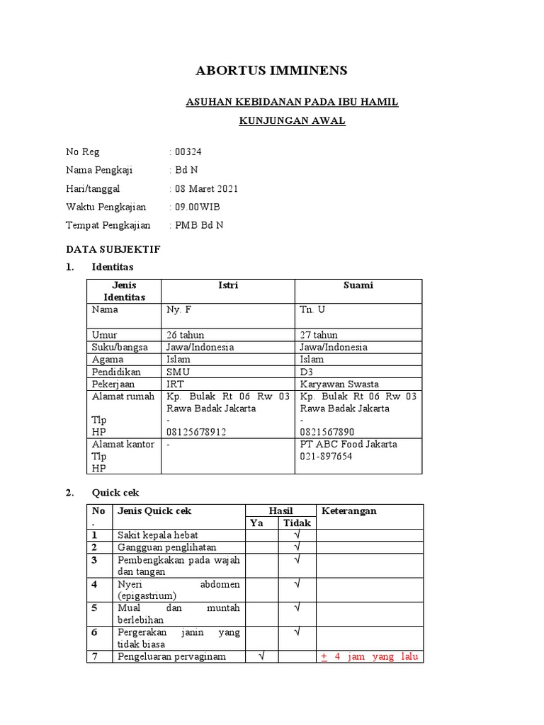 1 Abortus Imminens | PDF
