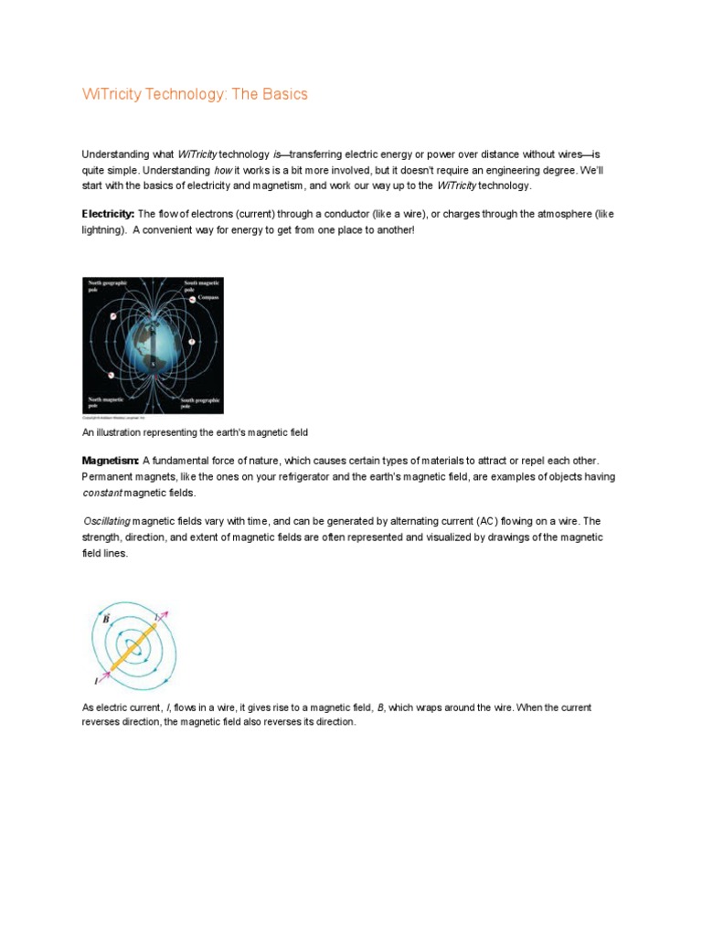 WiTricity Technology Explained: Basics | PDF | Resonance | Magnetic Field