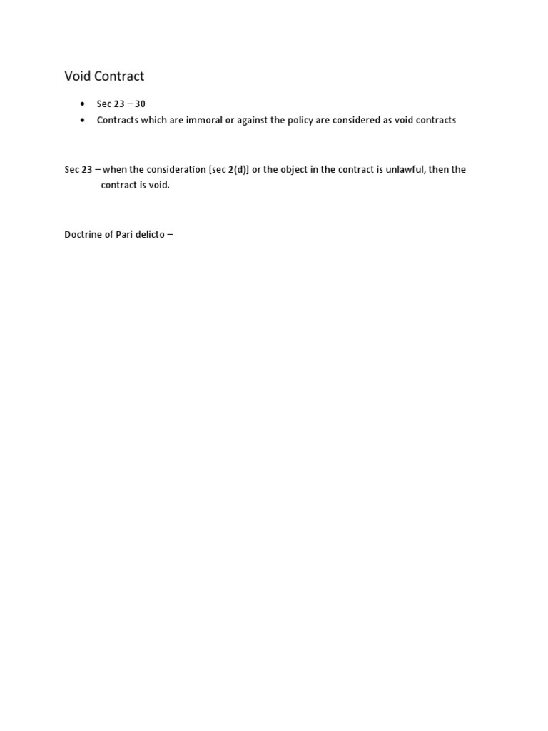 Understanding Void Contracts | PDF