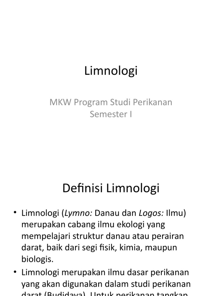 Limnologi | PDF